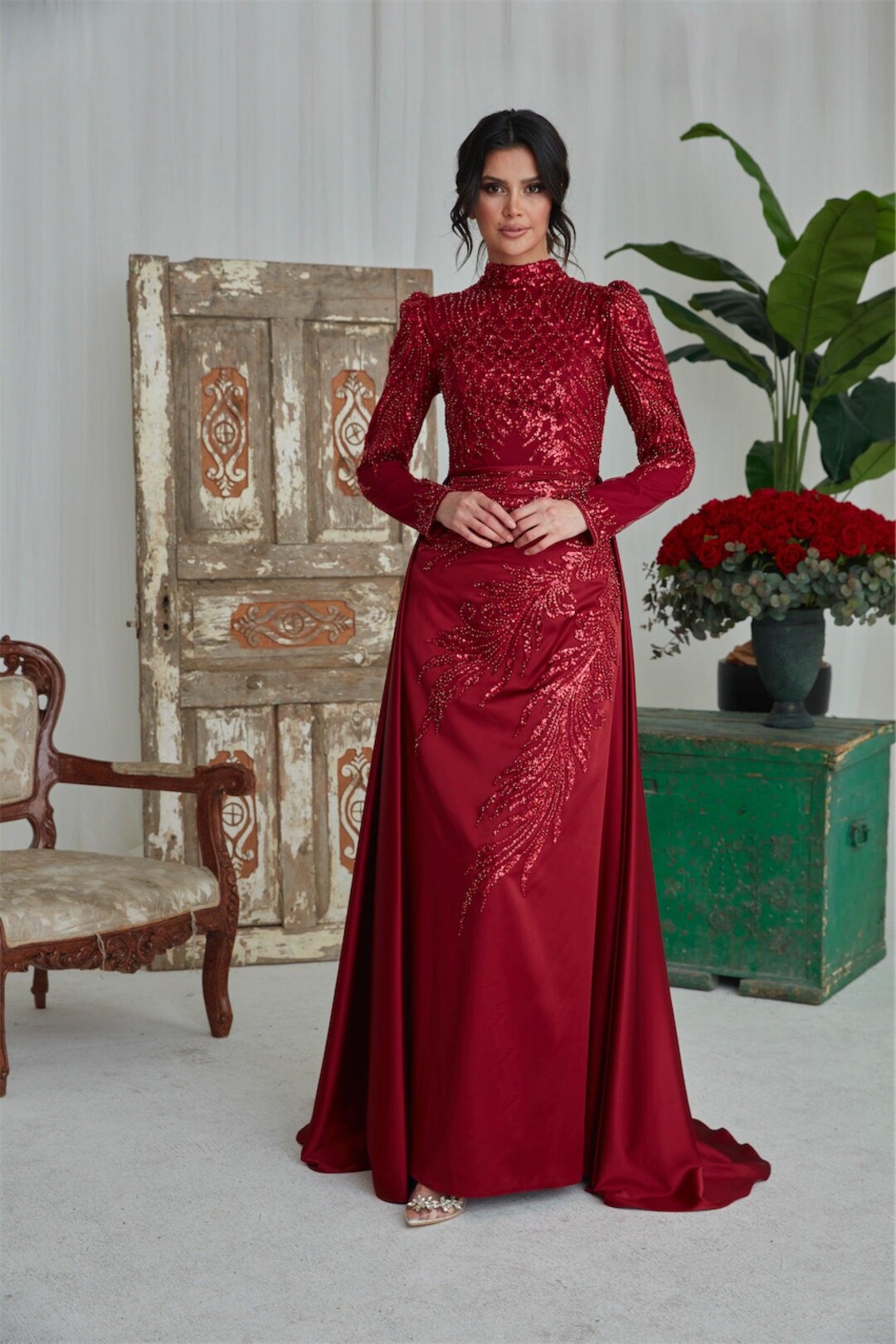 Muslim Wedding Dress, Evening Dress, Islamic Couture, Hijab Evening ...