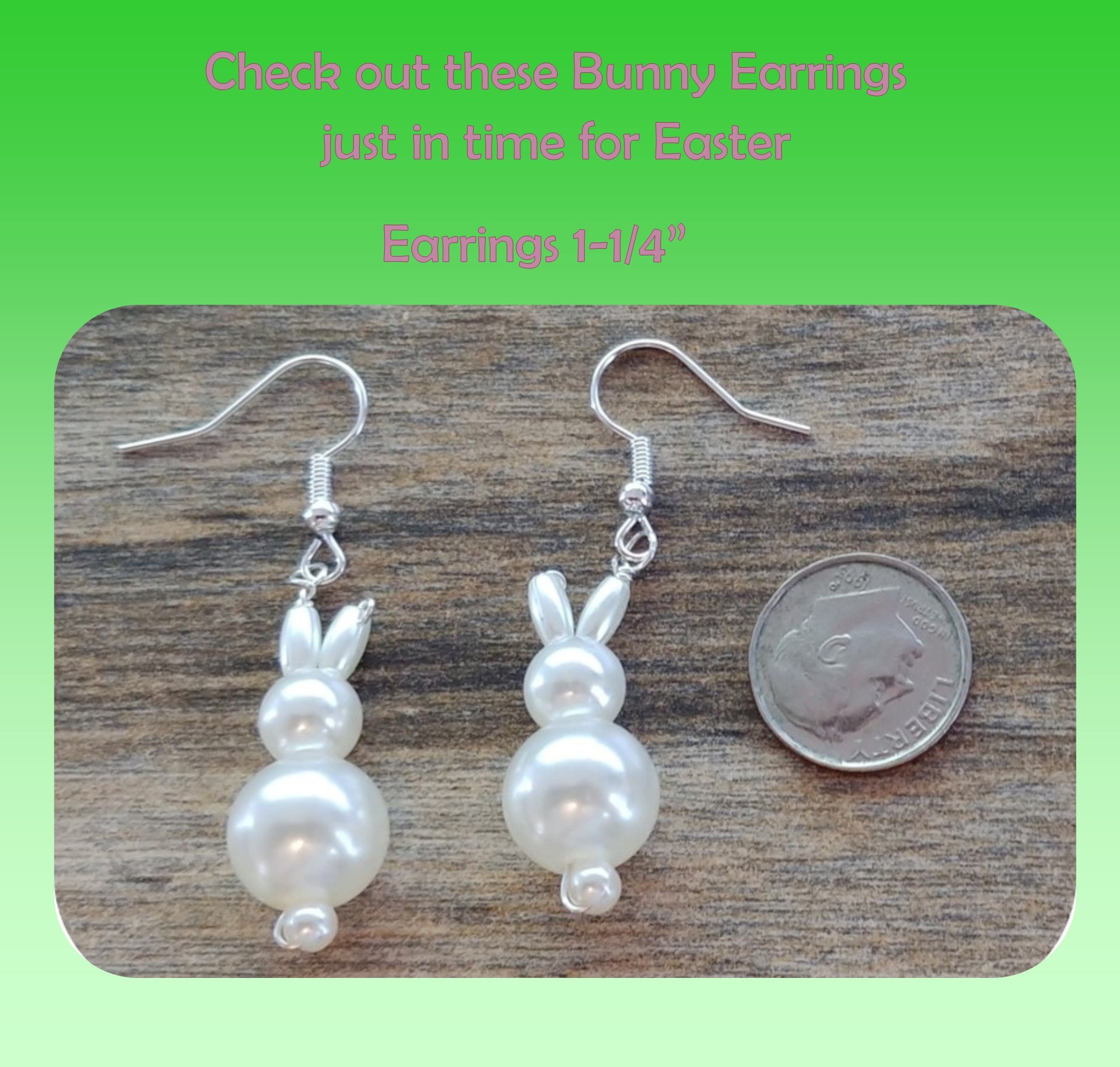 White Pearl Bunny Earrings Beaded Earrings Rabbit Earrings - Etsy