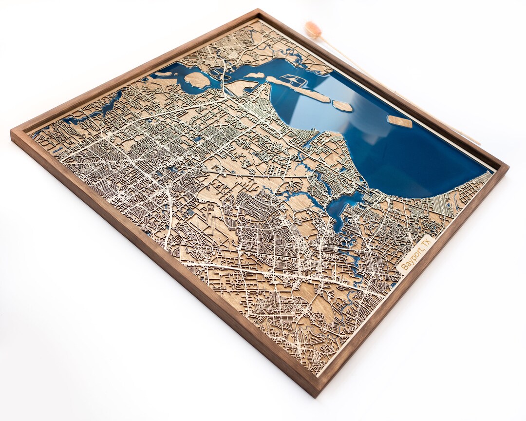 Bayport Map | Wood and Epoxy - Etsy