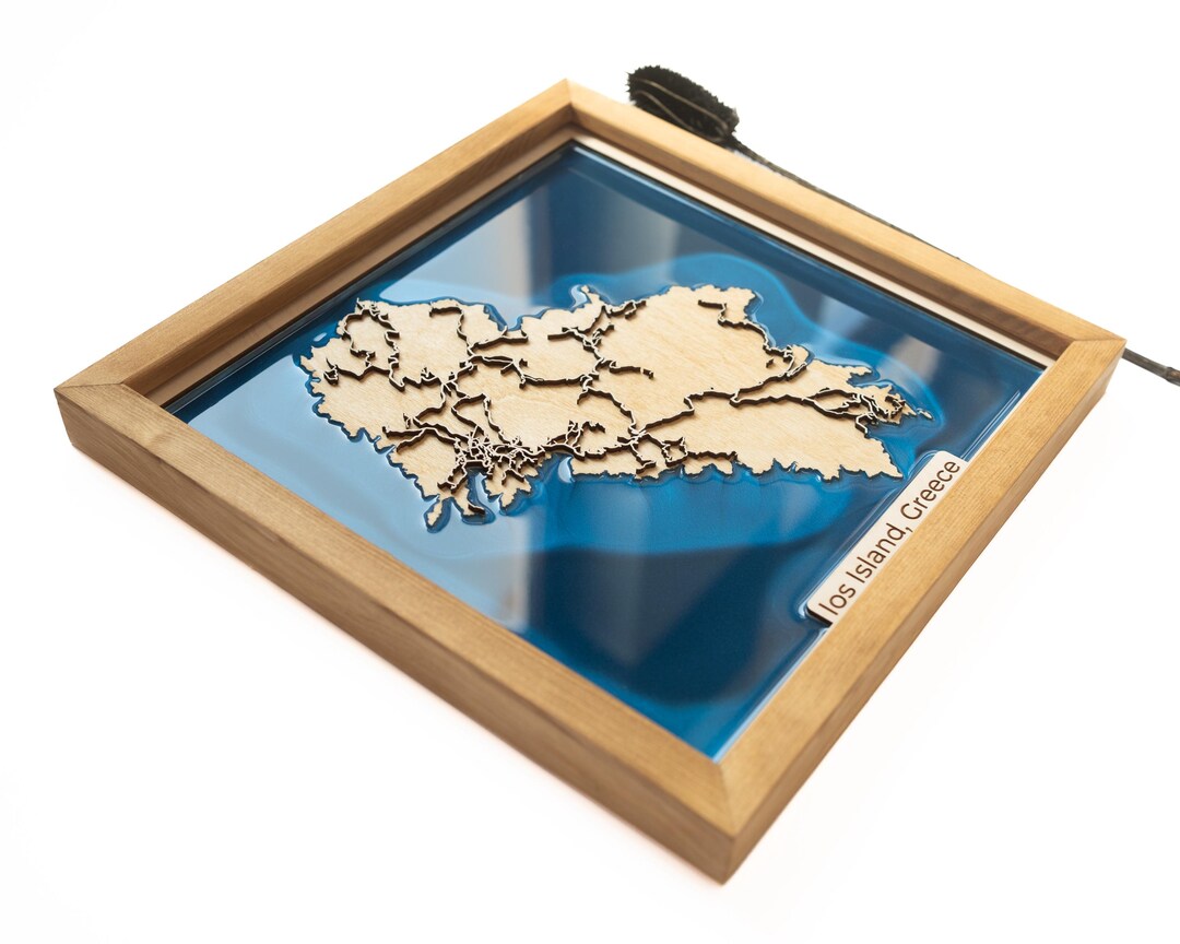 Ios Island Map | Wood and Epoxy - Etsy