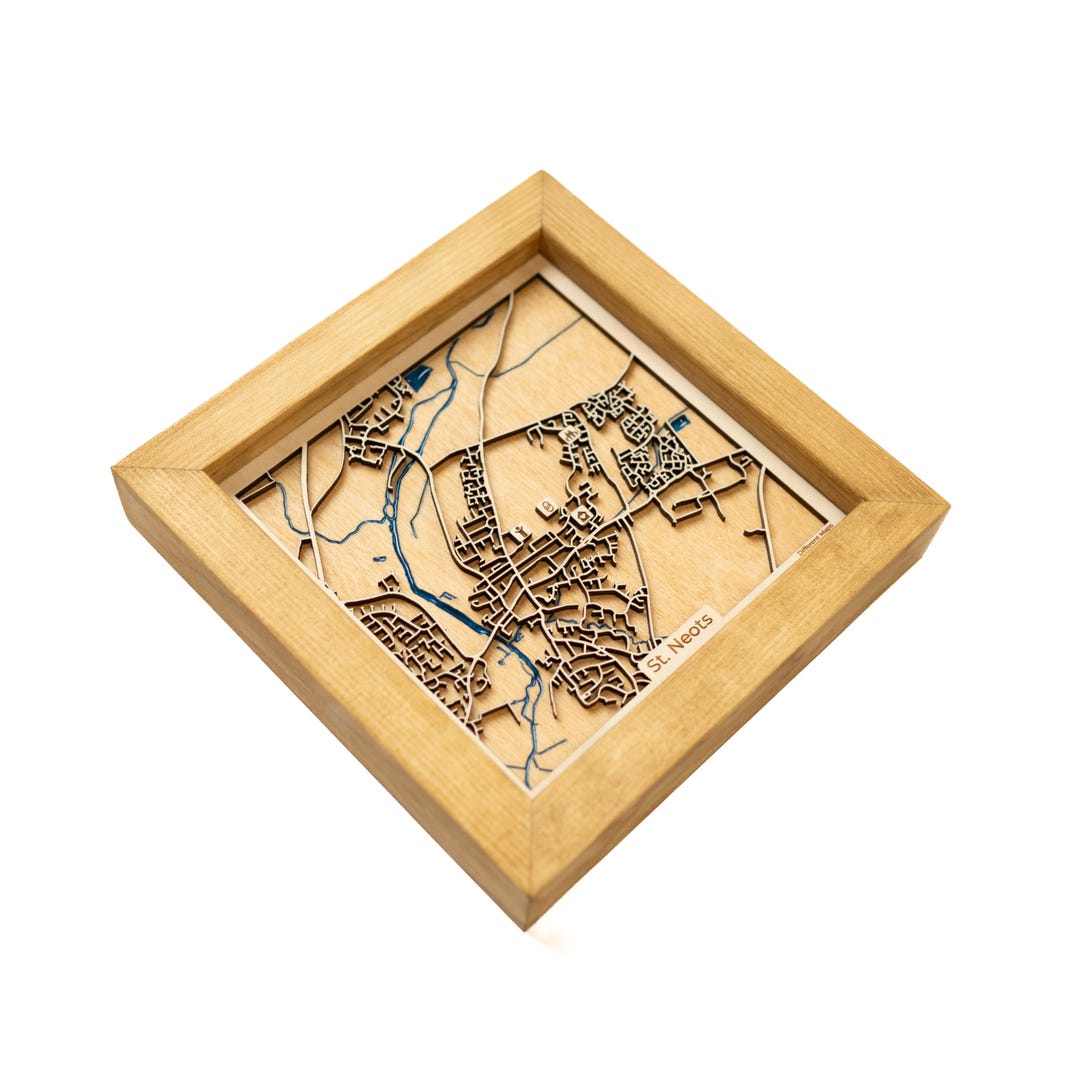 St Neots Map | Wood and Epoxy - Etsy