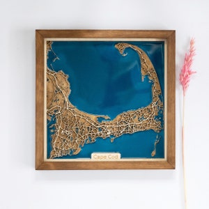 Cape Cod Map Wood and Epoxy - Etsy