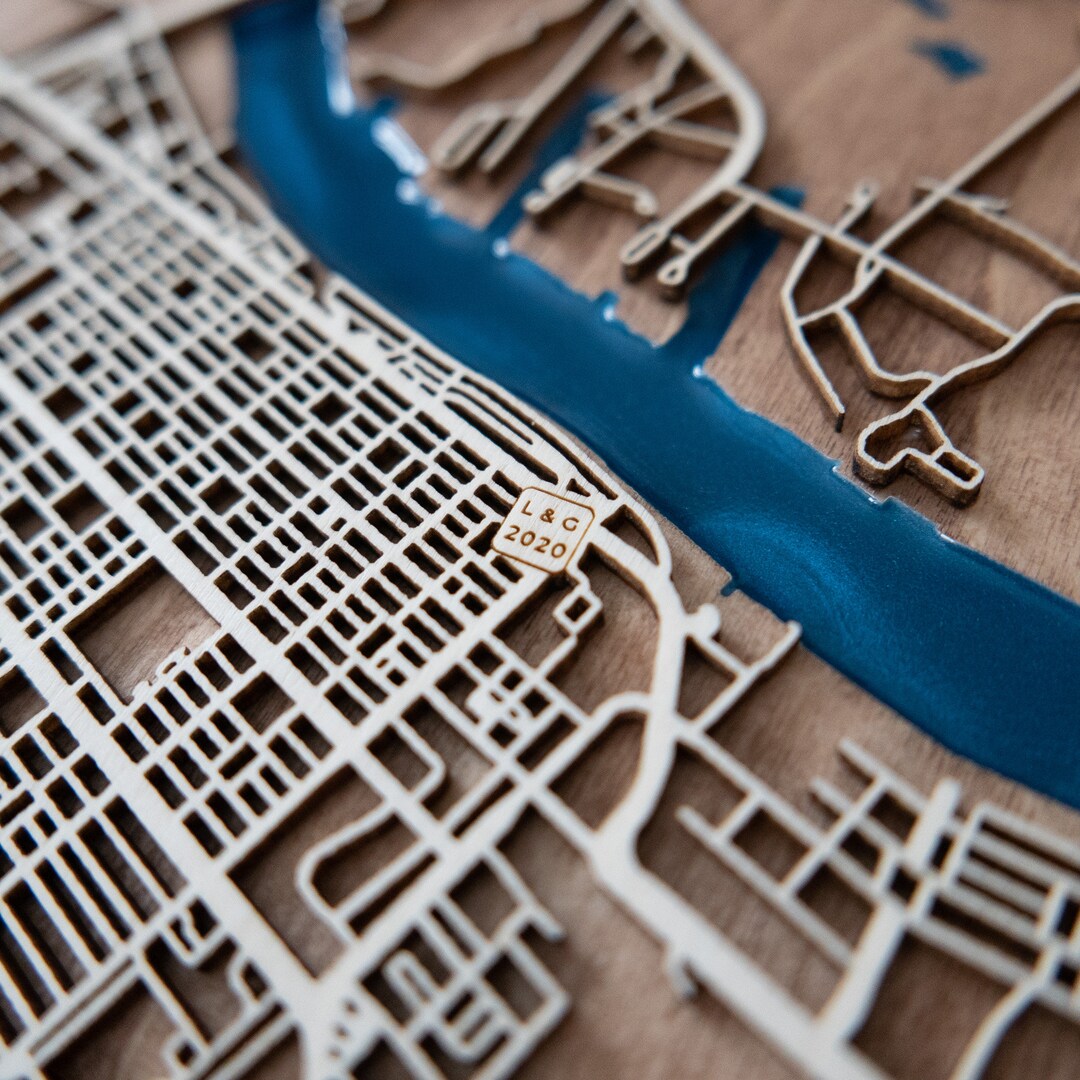 Custom Wood Map | Wood and Epoxy Resin - Etsy