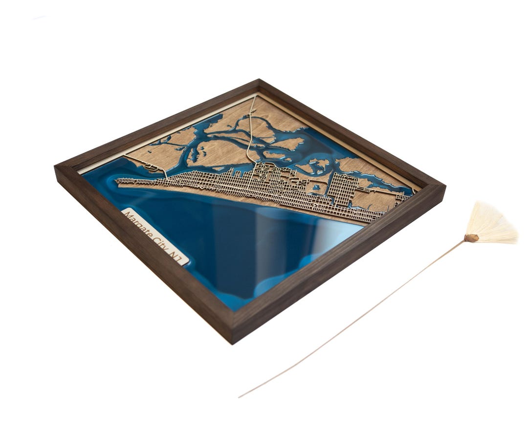 Margate City Map | Wood and Epoxy - Etsy