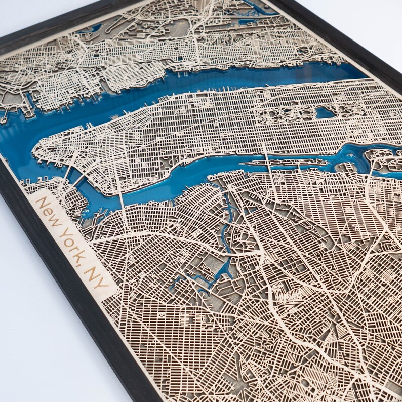 New York Wall Art Wood Map - Etsy