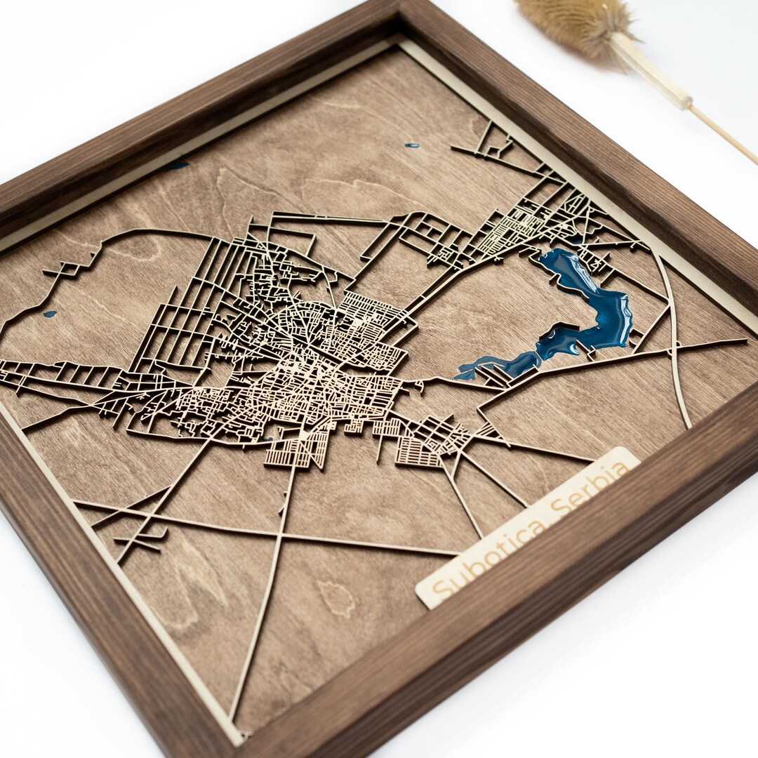 Subotica Map Wood and Epoxy - Etsy