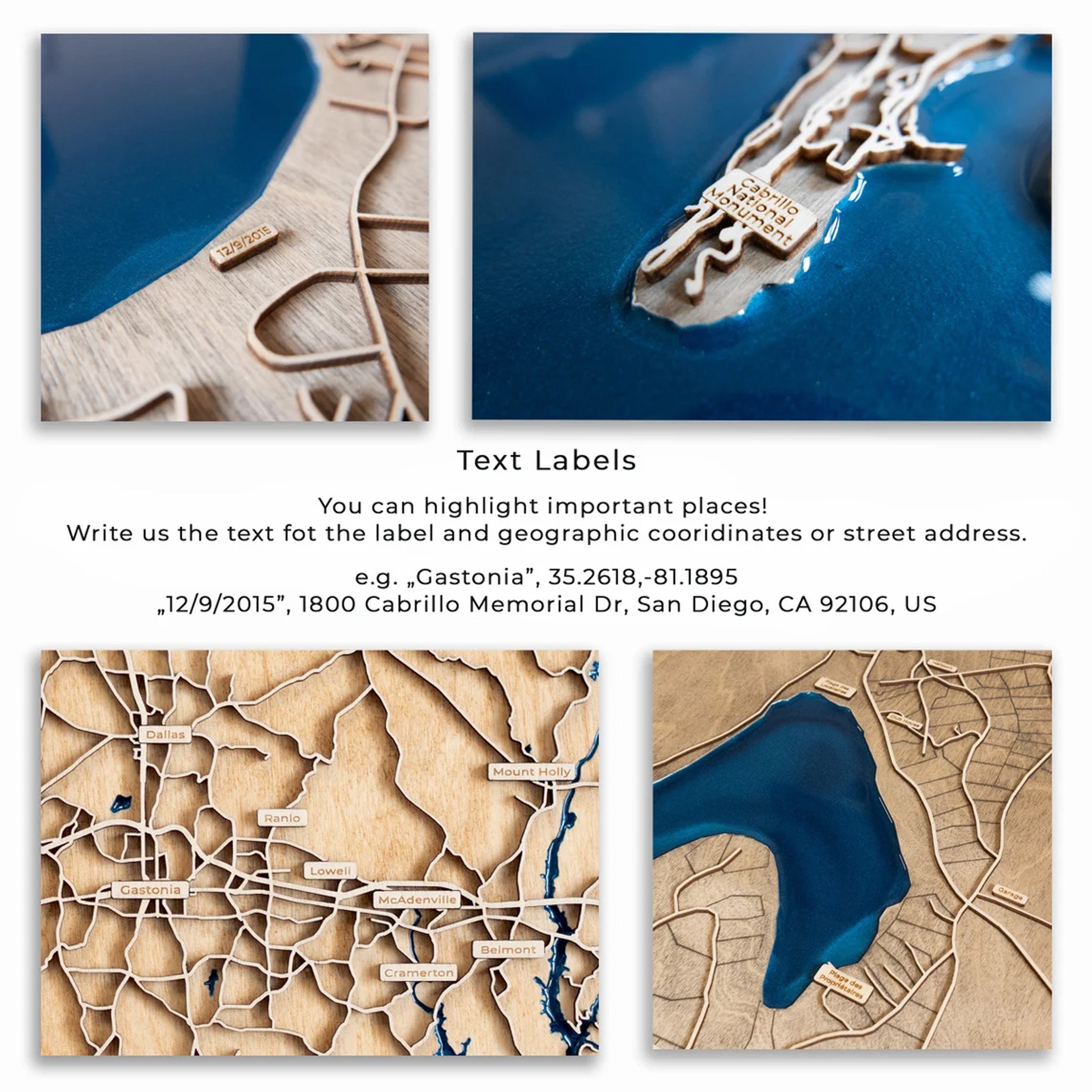 Sandy Beach Map | Wood and Epoxy - Etsy
