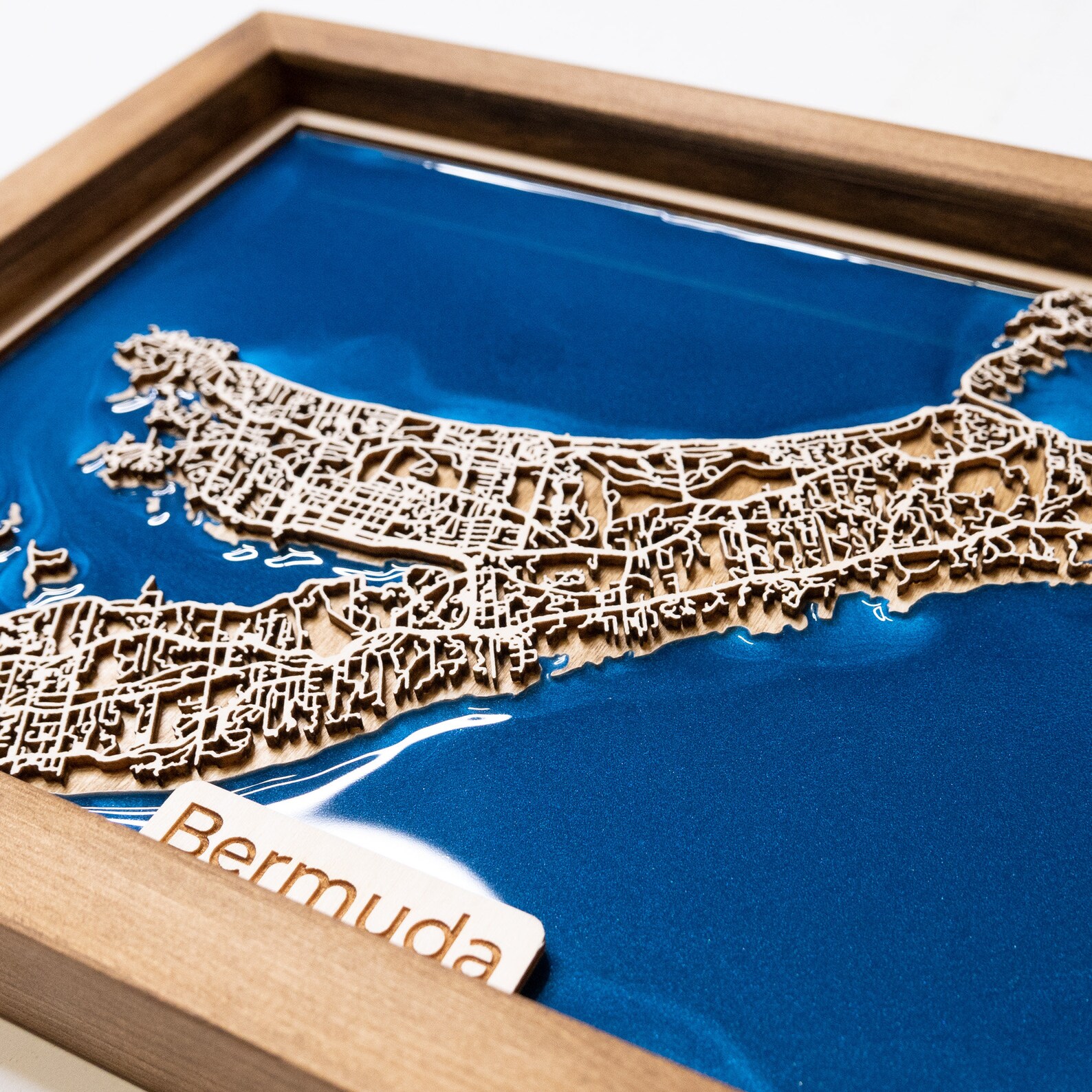 Bermuda Laser Cut Wood Map | Wood and Epoxy Resin - Etsy