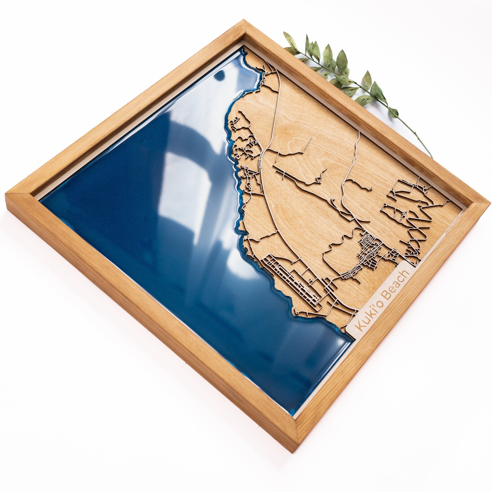 Kukio Beach Map Wood and Epoxy - Etsy