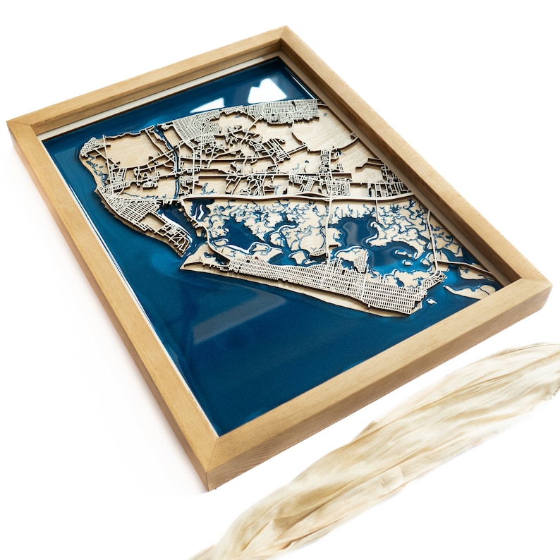 Wildwood Crest Map | Wood and Epoxy - Etsy