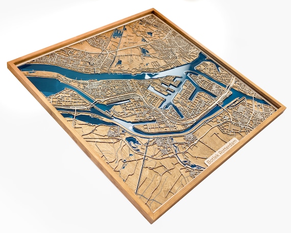 Botlek Rotterdam Map Wood and Epoxy - Etsy
