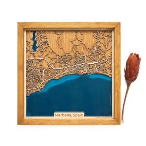 Marbella Map | Wood and Epoxy - Etsy