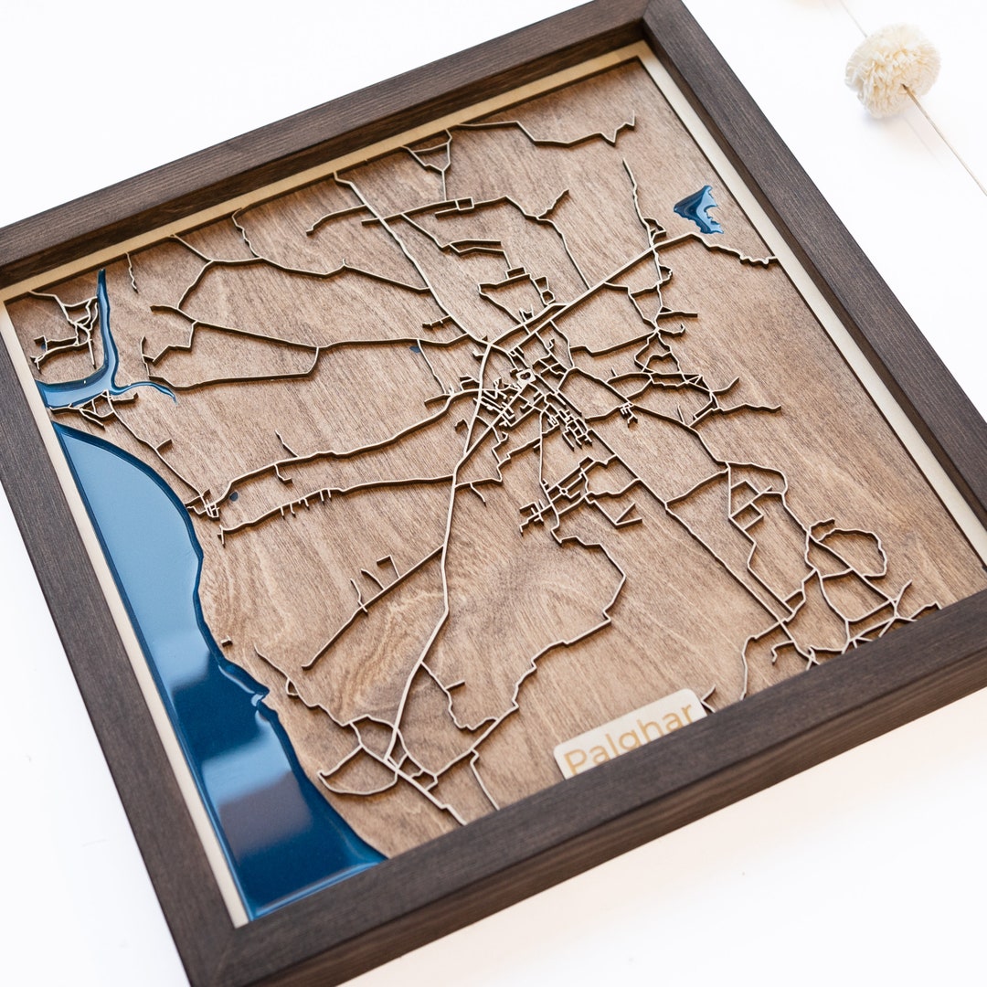 Palghar Map | Wood and Epoxy - Etsy