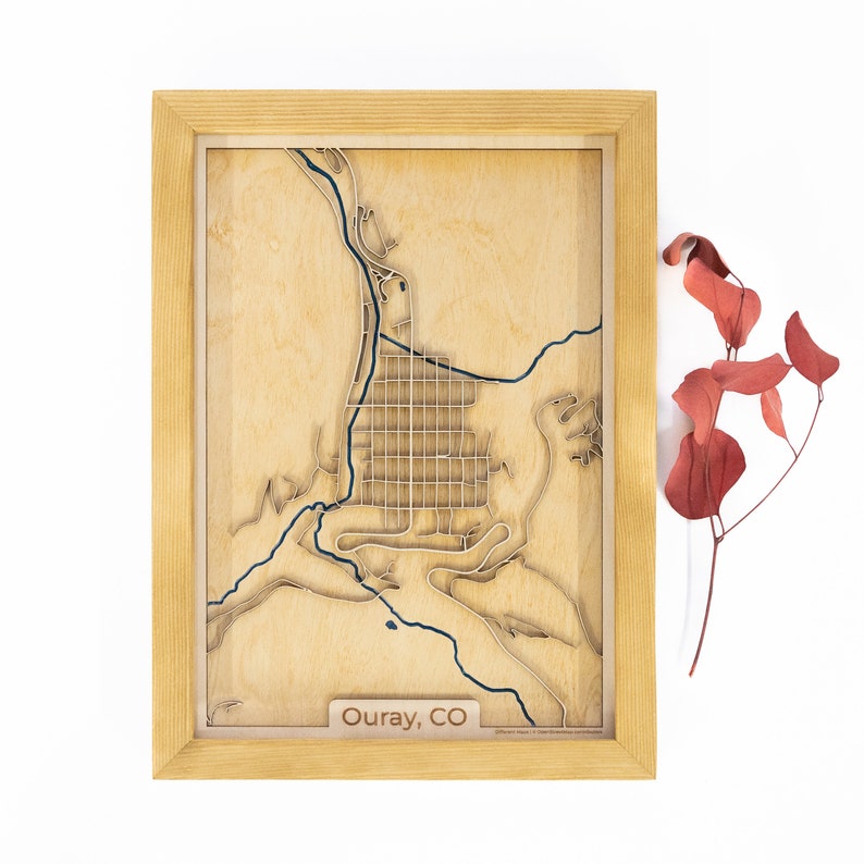 Ouray Map | Wood and Epoxy - Etsy