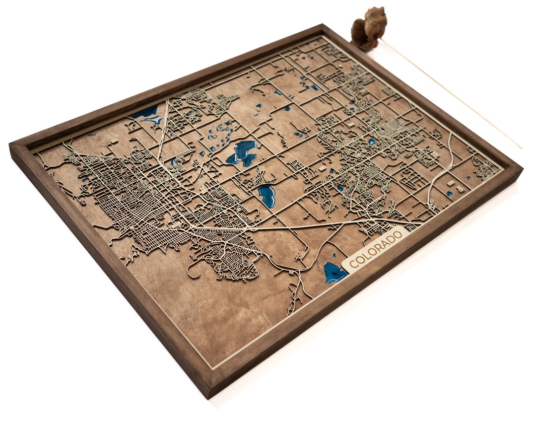 Boulder County Map | Wood and Epoxy - Etsy