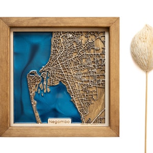 Negombo Map | Wood and Epoxy - Etsy