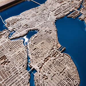 Custom Wood Map Art: City Street Map With Epoxy Finish - Etsy