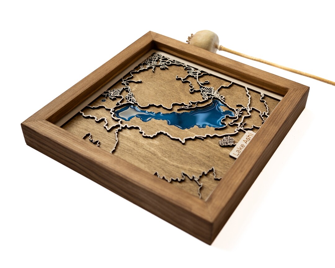 Lake Ashi Map | Wood and Epoxy - Etsy
