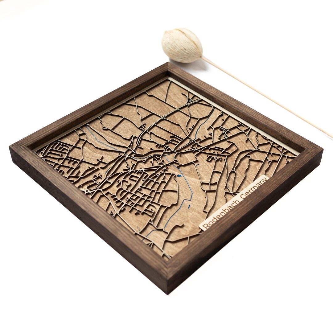 Rodenbach Germany Map | Wood and Epoxy - Etsy