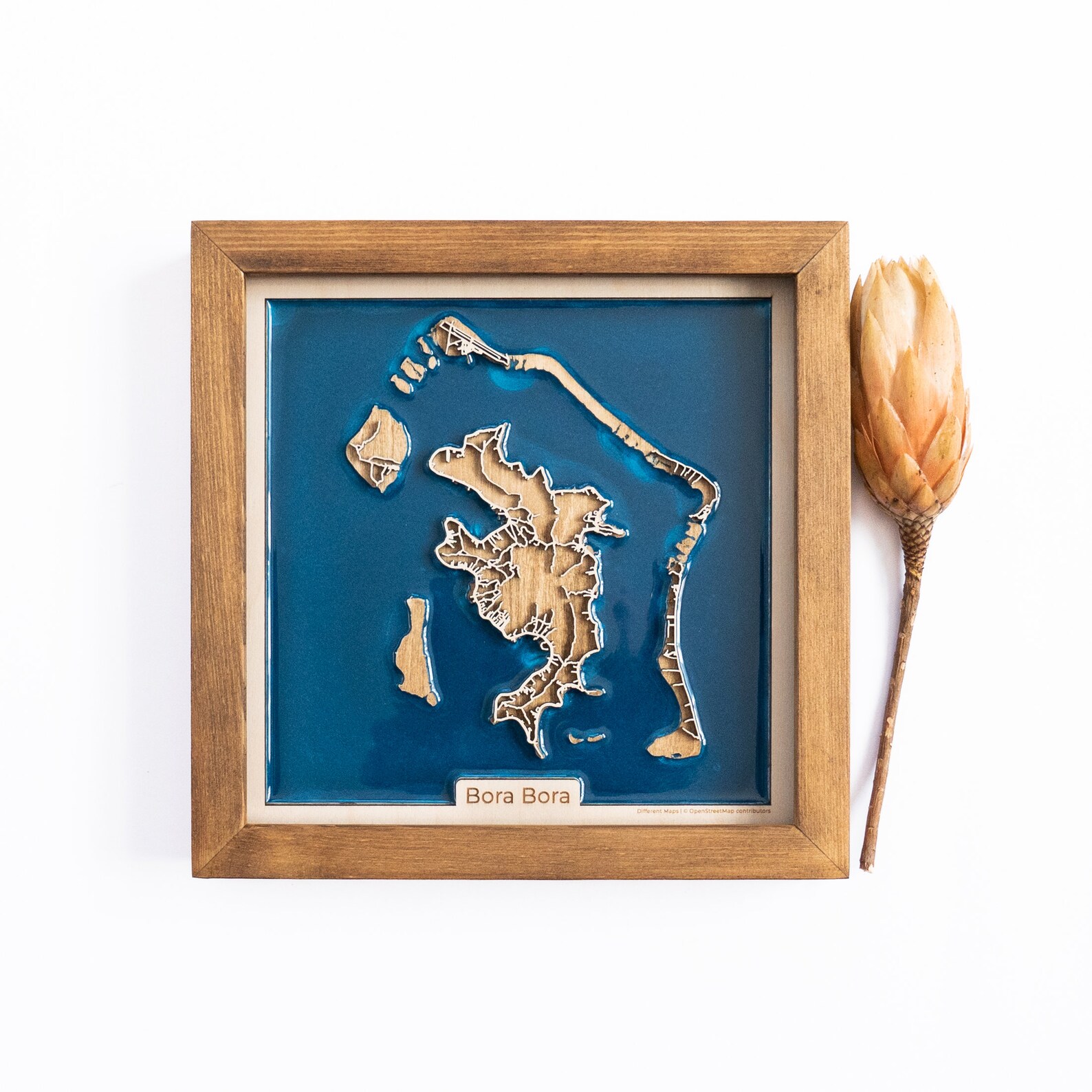 Bora Bora Map | Wood and Epoxy - Etsy