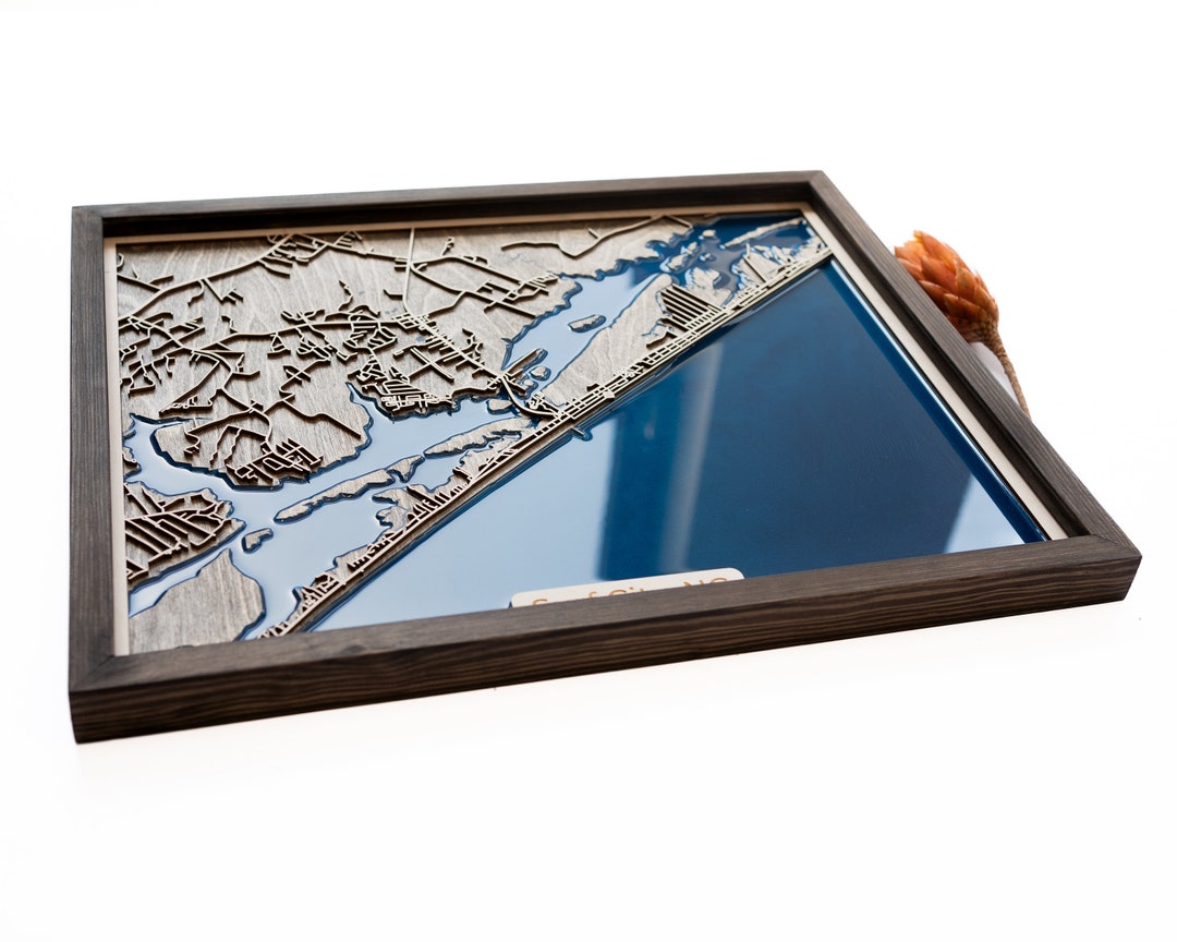 Surf City Map | Wood and Epoxy - Etsy
