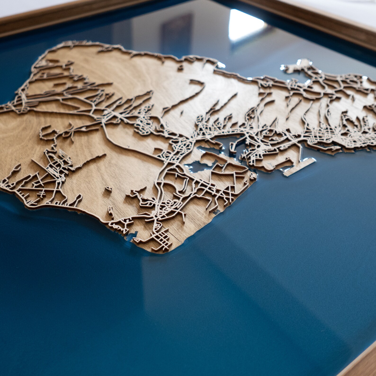 Wildwood Crest Map Wood and Epoxy | Etsy