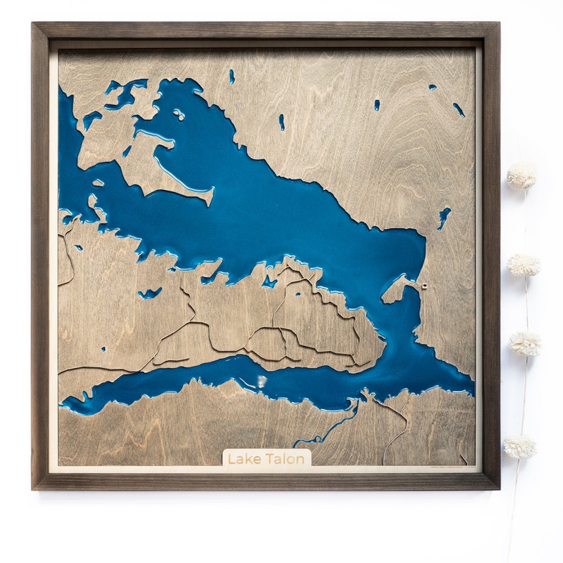 Lake Talon Map Wood and Epoxy - Etsy