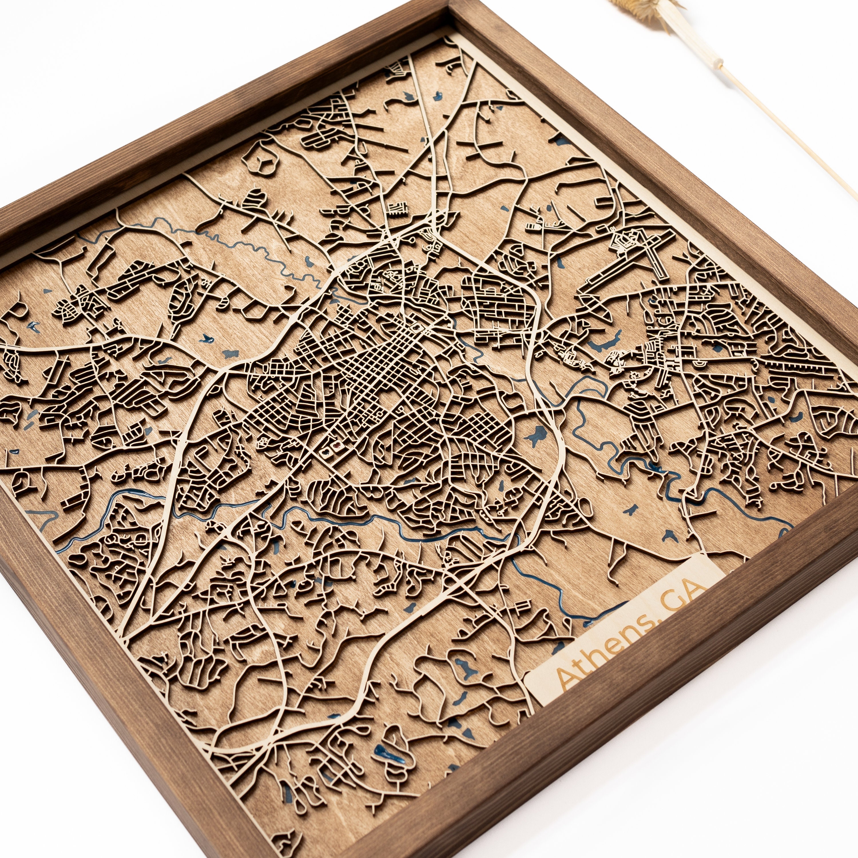 Athens Map | Wood and Epoxy - Etsy
