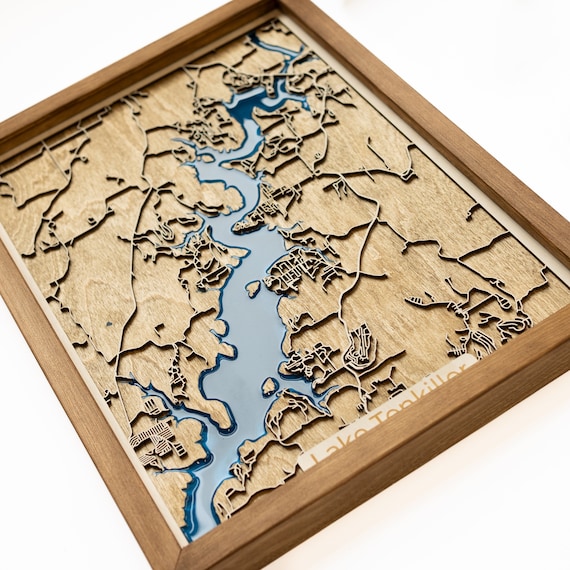 Lake Tenkiller Map Wood and Epoxy - Etsy