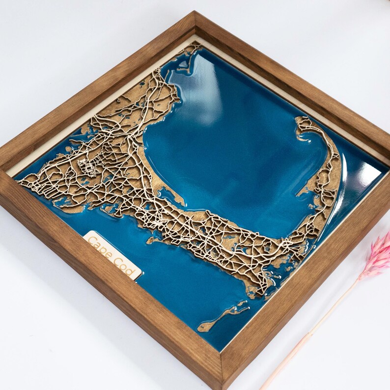 Cape Cod Map Wood and Epoxy - Etsy