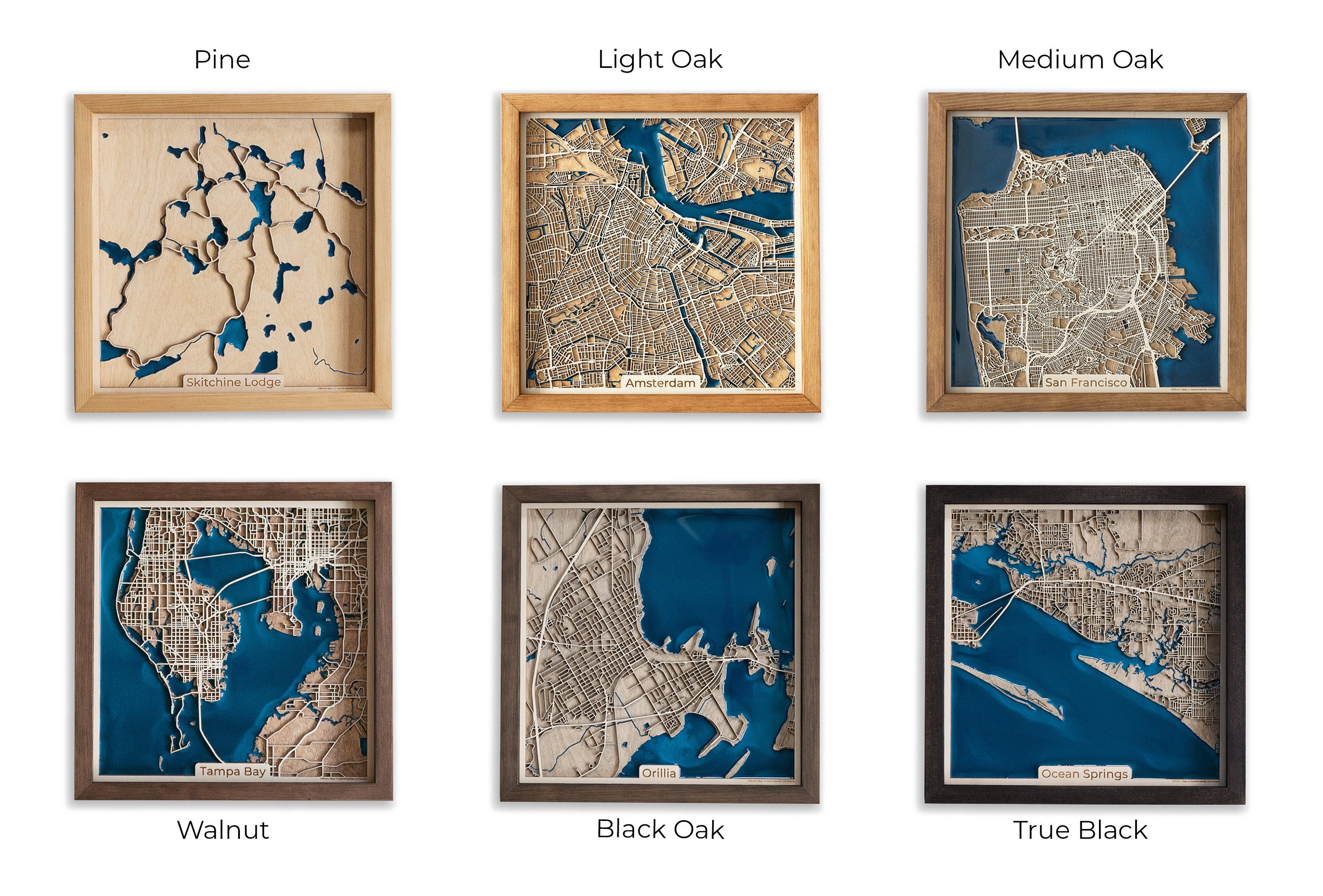 Vieste Wooden Map | Custom Map | Wood and Epoxy Resin - Etsy