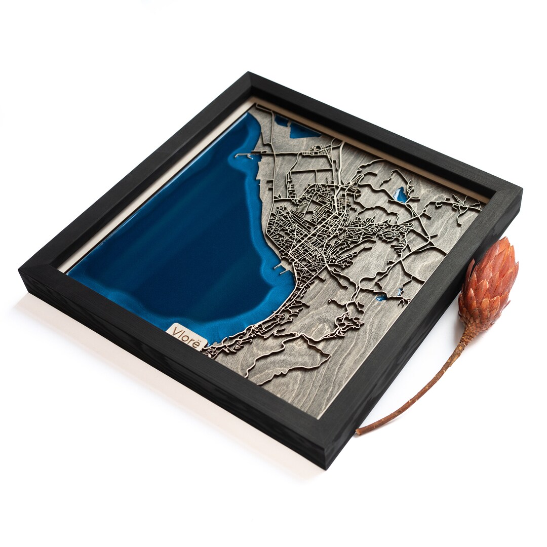 Vlorë Map | Wood and Epoxy - Etsy