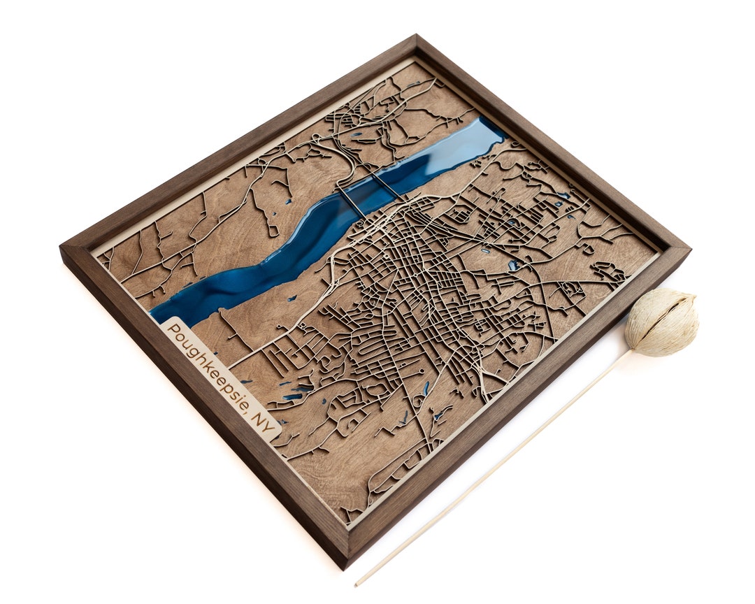 Poughkeepsie Map | Wood and Epoxy - Etsy