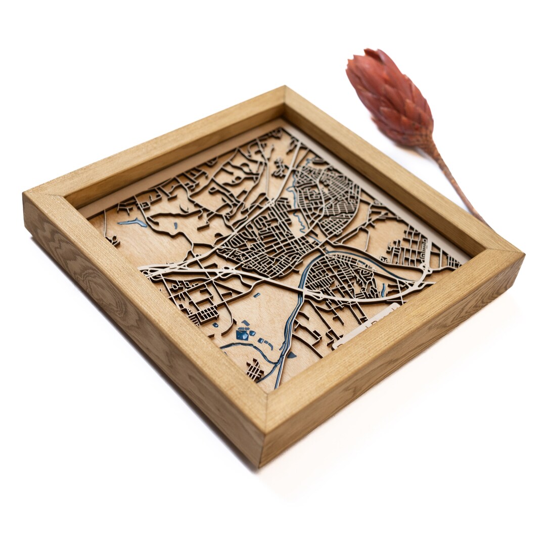 Bound Brook Map | Wood and Epoxy - Etsy