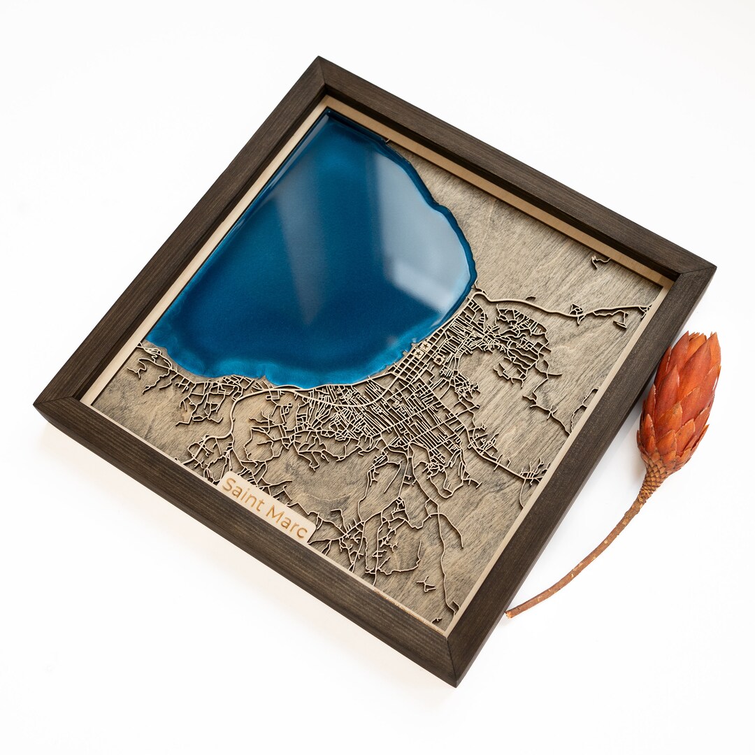 Saint Marc Map | Wood and Epoxy - Etsy
