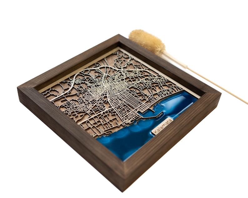 Kalamata Map | Wood and Epoxy - Etsy