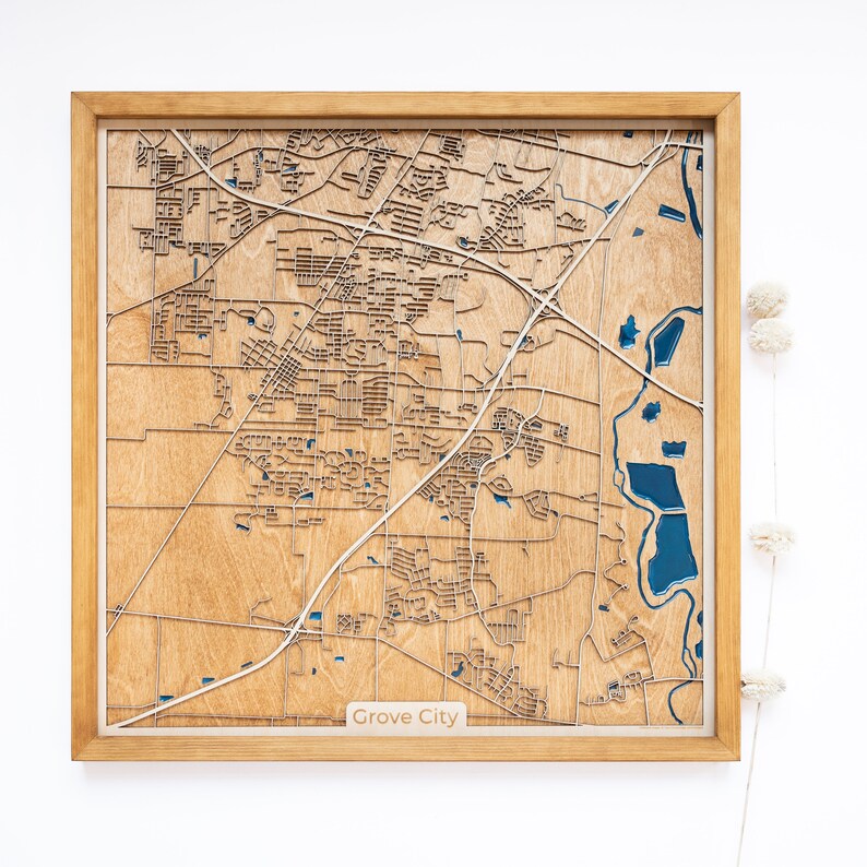 Grove City Map | Wood and Epoxy - Etsy