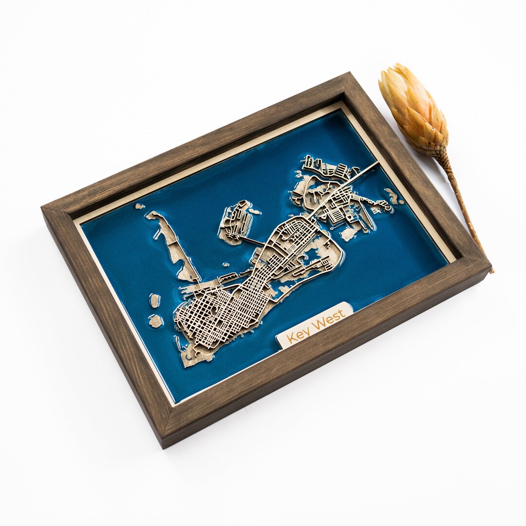 Key West Map | Wood and Epoxy - Etsy