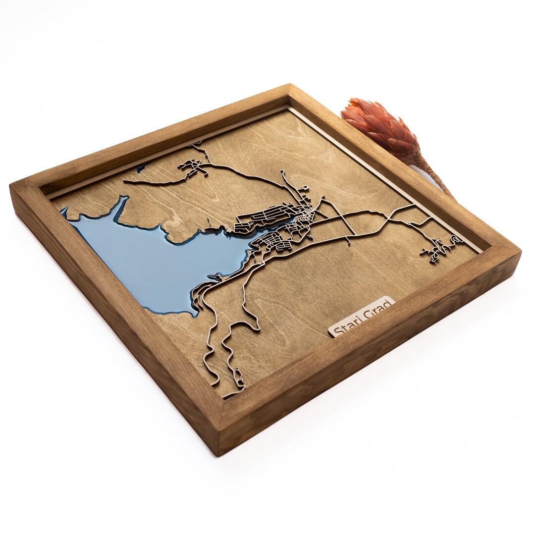 Stari Grad Map | Wood and Epoxy - Etsy