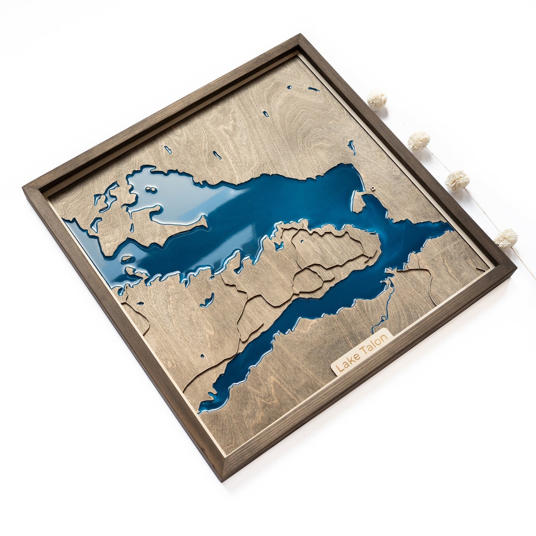 Lake Talon Map | Wood and Epoxy - Etsy