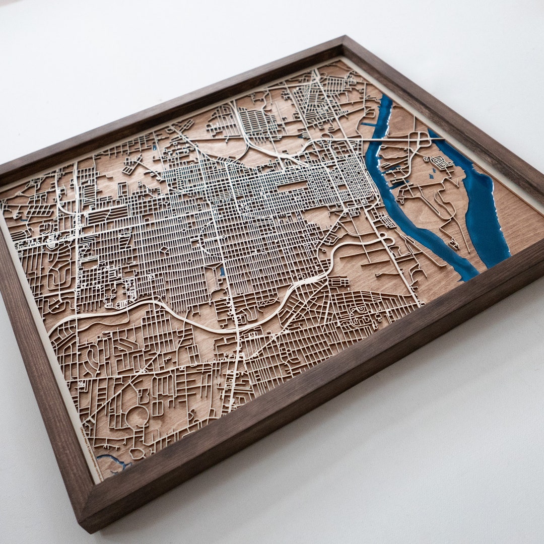 Savannah Wood Map Wood and Epoxy Resin - Etsy