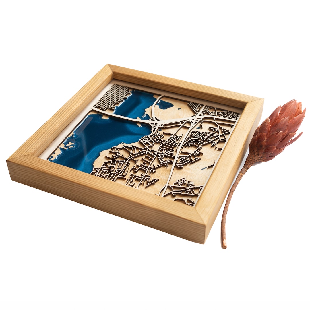 National Harbor Map | Wood and Epoxy - Etsy