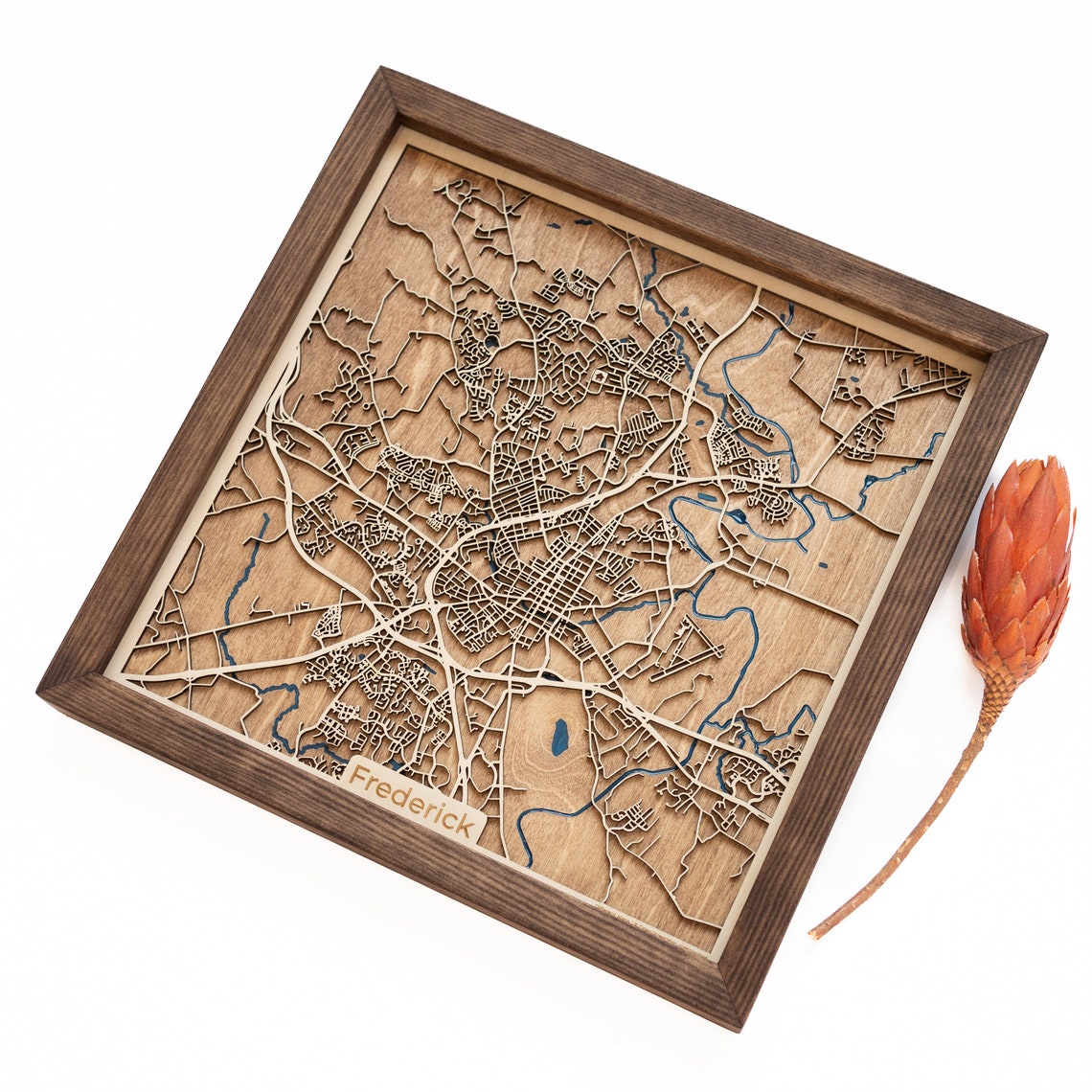 Frederick Map Wood and Epoxy - Etsy