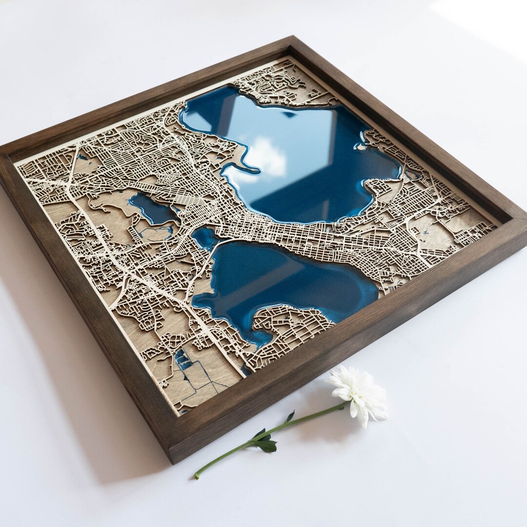 Custom Map Gift Wood and Epoxy - Etsy