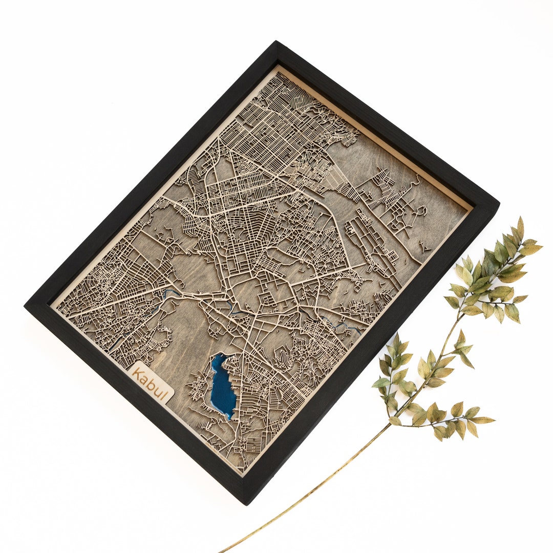 Kabul Map | Wood and Epoxy - Etsy
