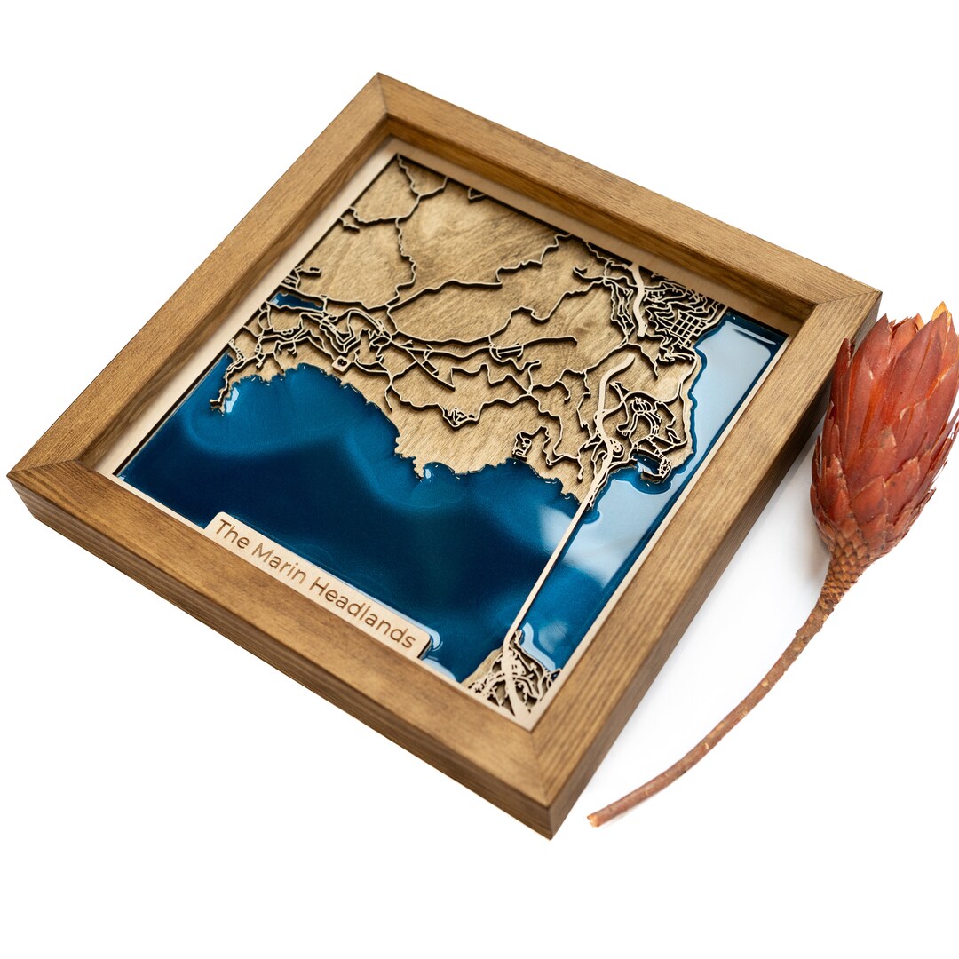 The Marin Headlands Map | Wood and Epoxy - Etsy