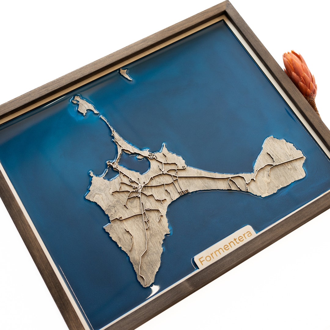 Formentera Map | Wood and Epoxy - Etsy