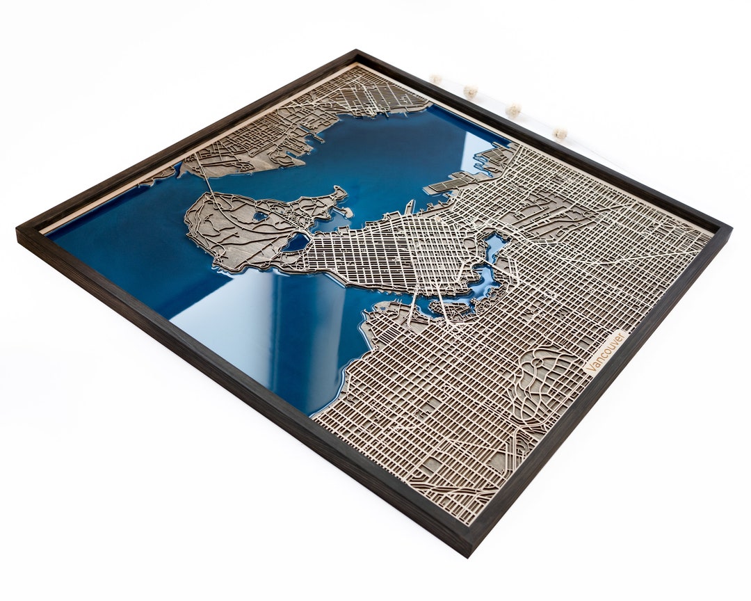 Large Framed Map | Wood and Epoxy - Etsy