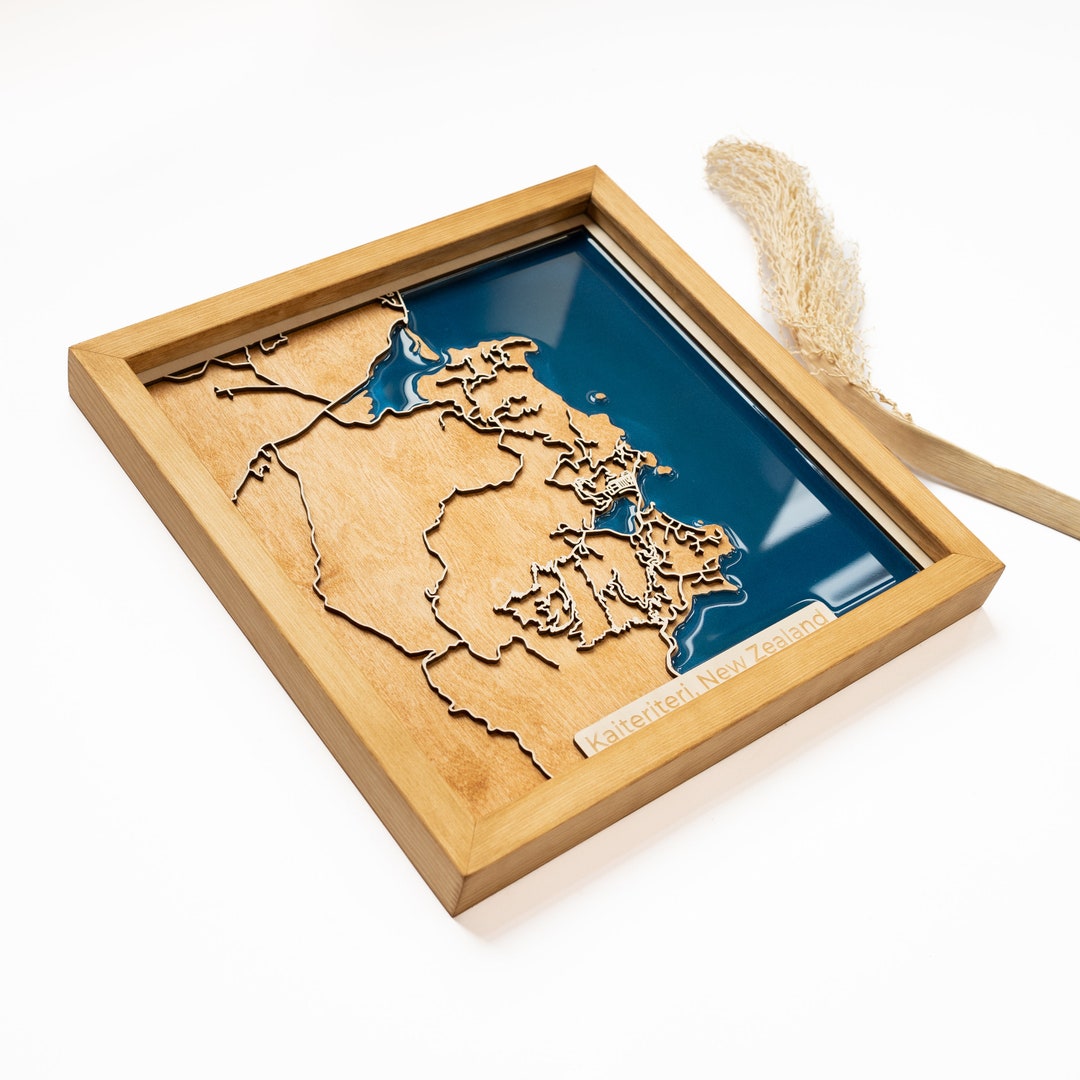 Kaiteriteri Map | Wood and Epoxy - Etsy