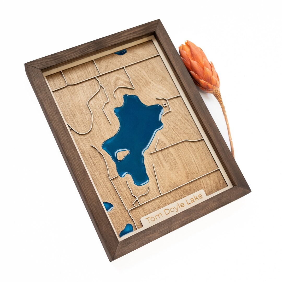 Tom Doyle Lake Map | Wood and Epoxy - Etsy